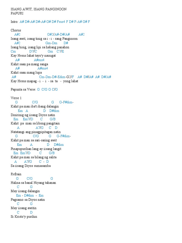 Isang Awit, Isang Panginoon | PDF