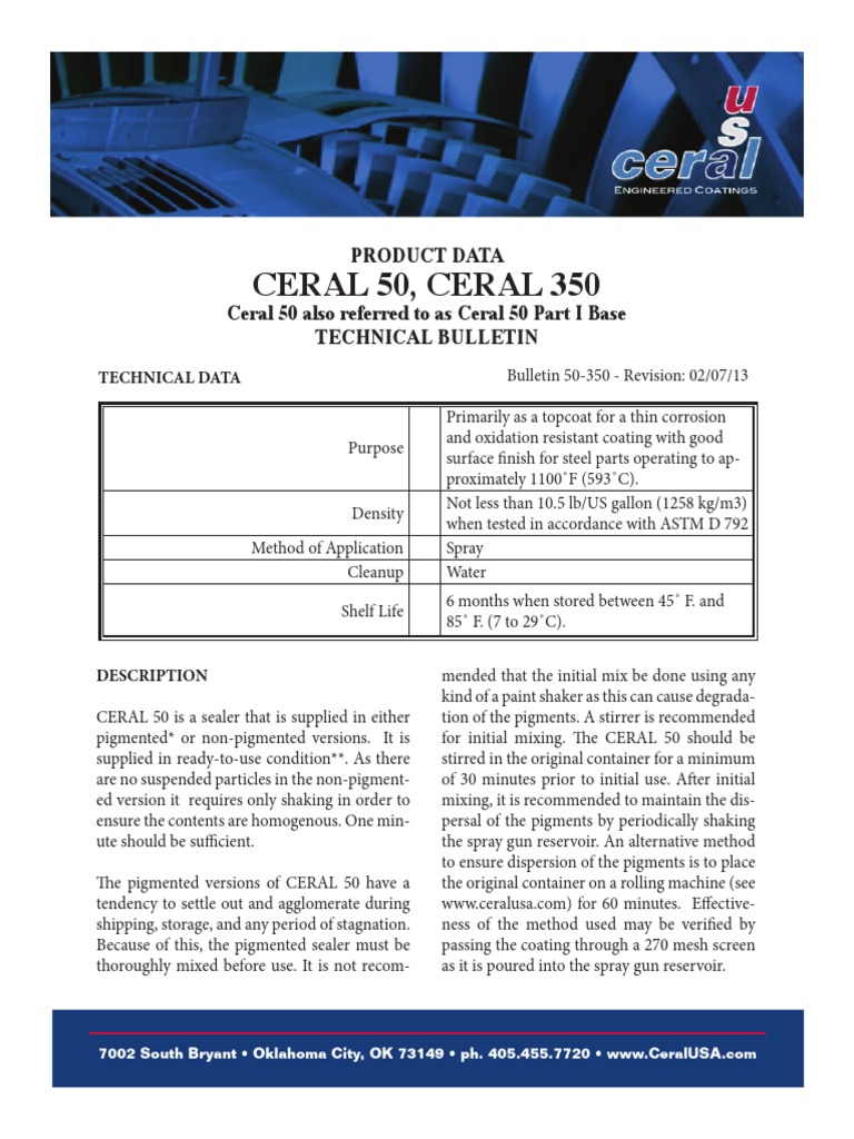CERAL 50 Sealer Application Guide | PDF | Sodium Hydroxide | Materials