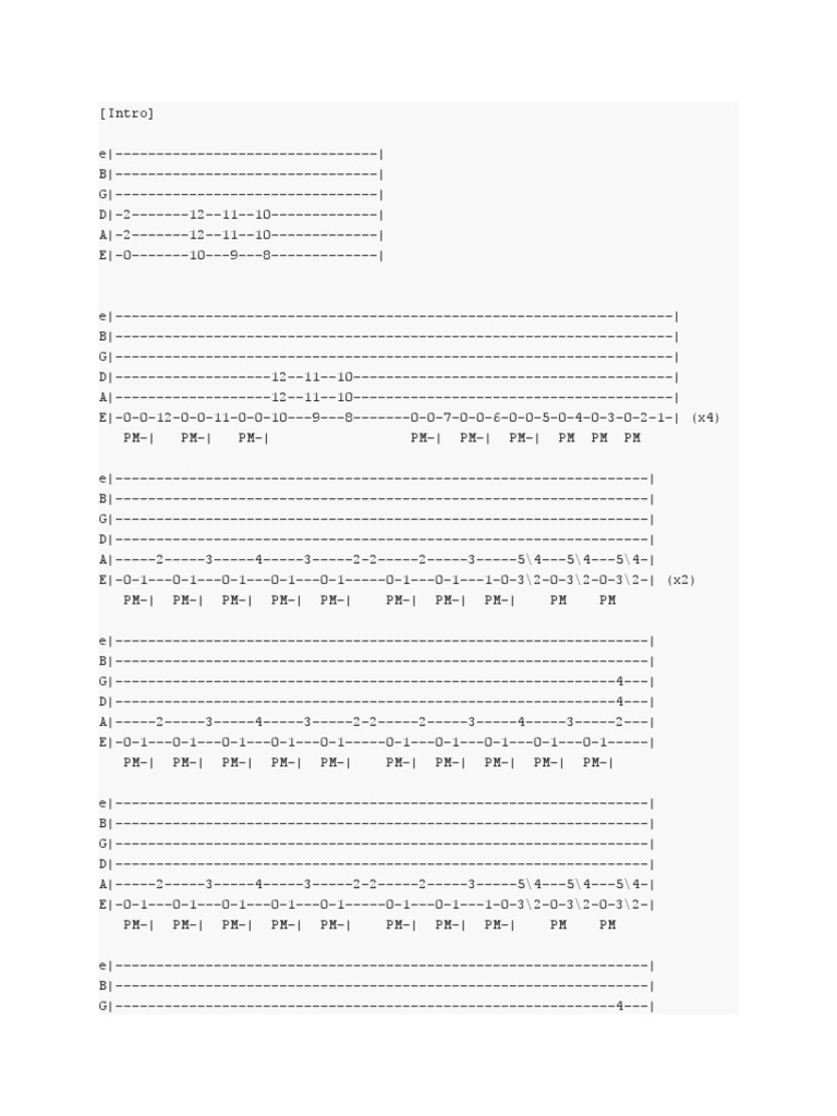 Guitar Tab Mop Pdf Song Structure String Instruments
