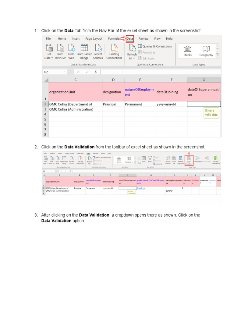 Resolution of Data Validation Issue | PDF