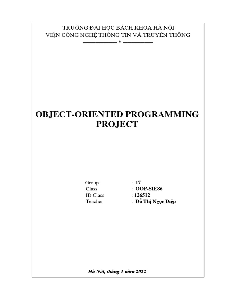 Object-Oriented Programming Project | PDF | Graphical User Interfaces | Integrated Development ...