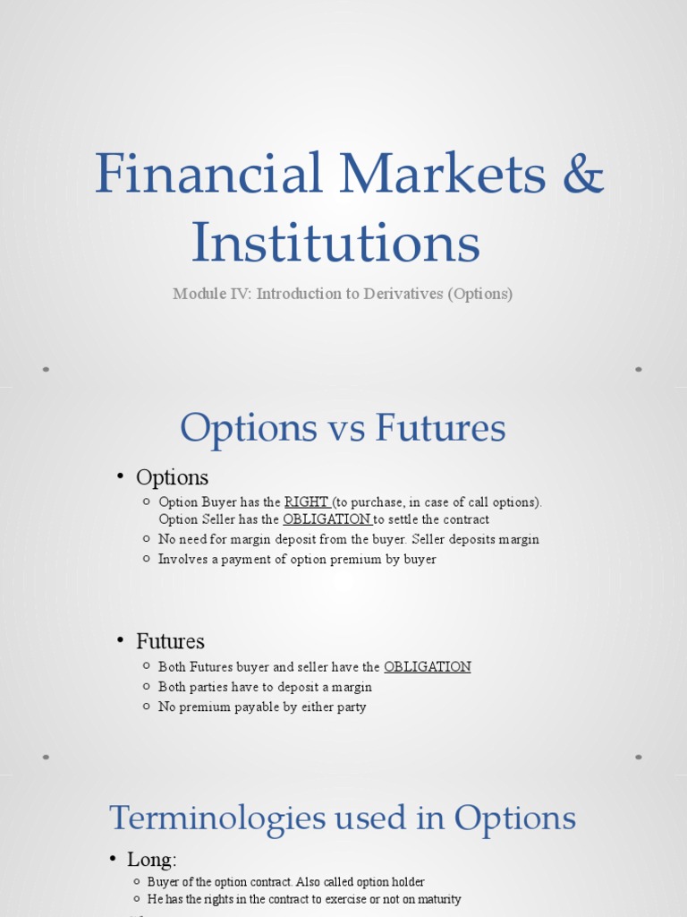 Options Basics - Summary | PDF | Option (Finance) | Put Option