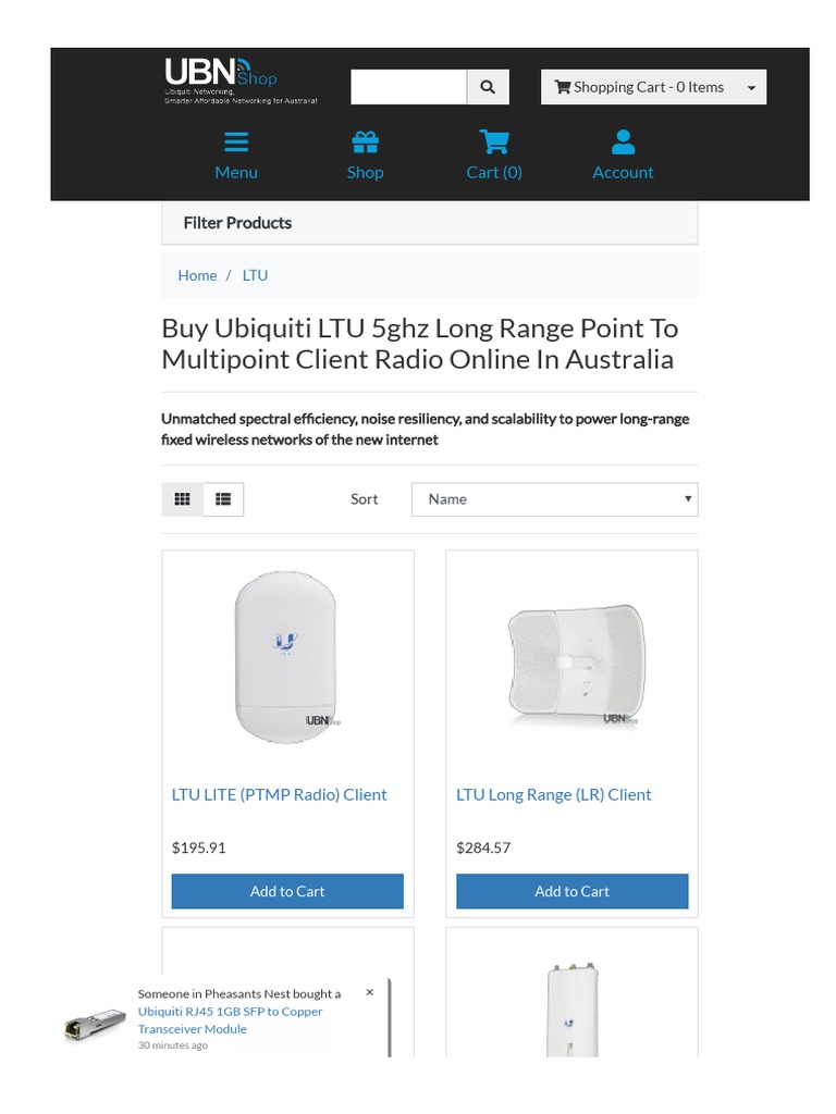 Buy Ubiquiti LTU 5ghz Long Range Point To Multipoint Client Radio Online Australia | PDF ...