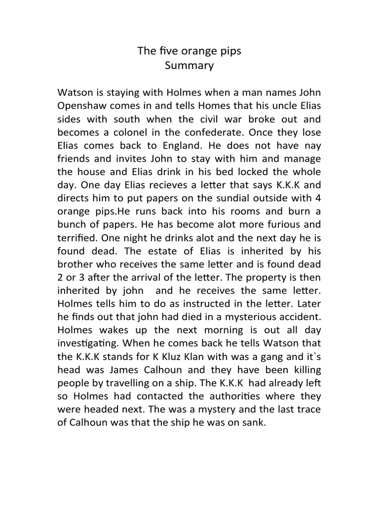 The Five Orange Pips | PDF