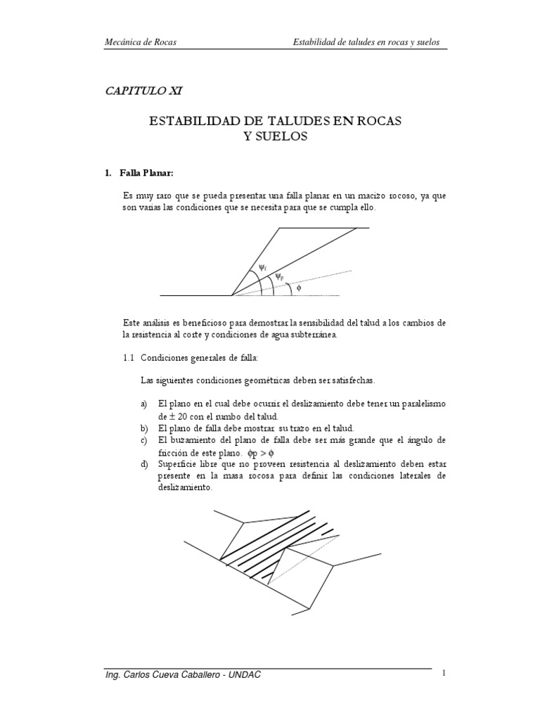 11.estabilidad de Taludes en Rocas y Suelos | PDF | Agua subterránea ...