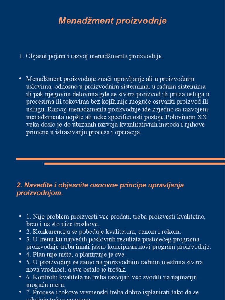 Menadzment Proizvodnje Xiii | PDF