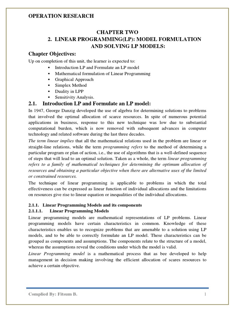 OR Ch-2 | PDF | Linear Programming | Mathematical Optimization