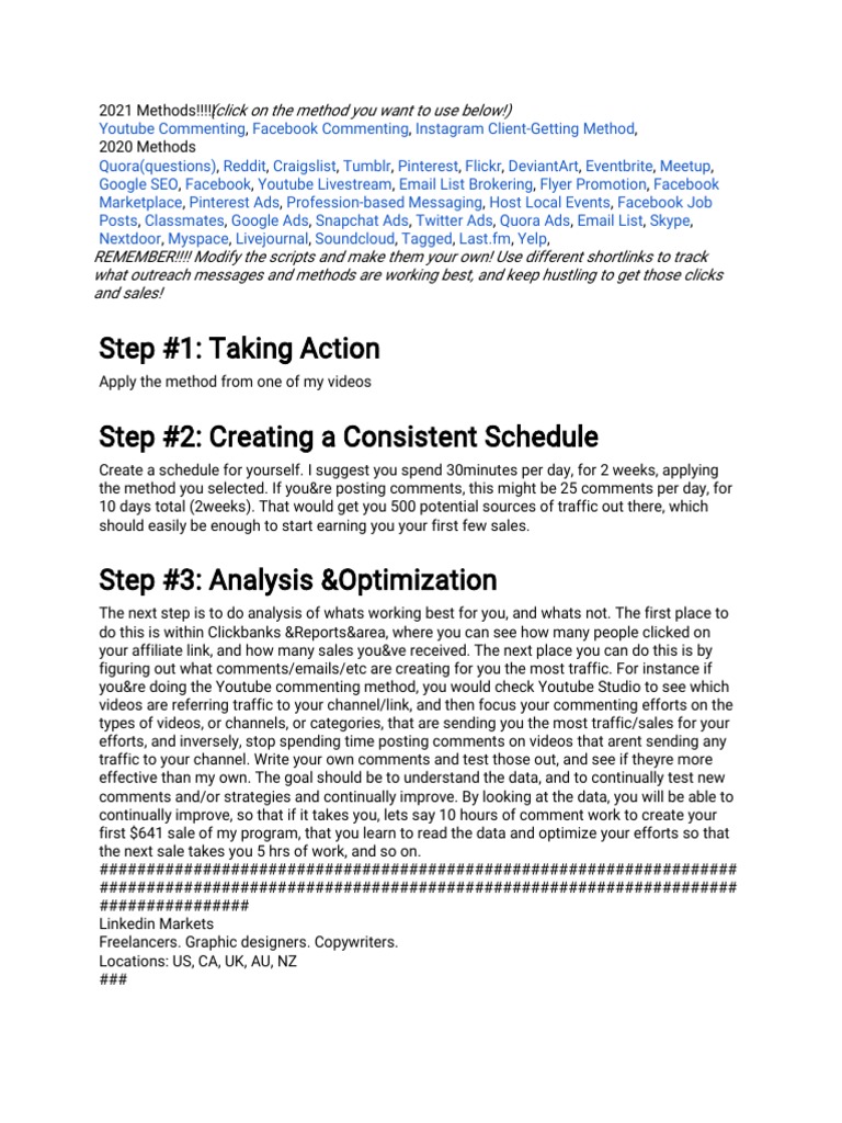 Step #1: Taking Action Step #2: Creating A Consistent Schedule | PDF ...