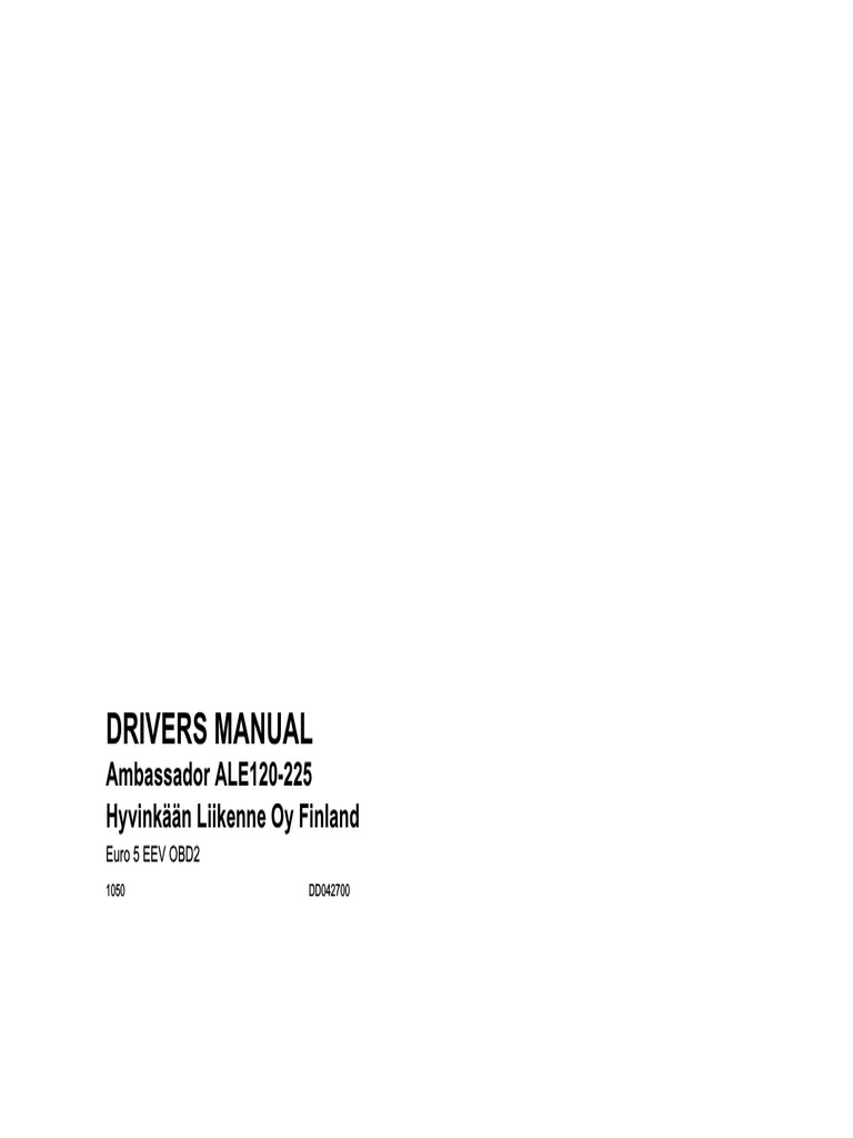 DRIVERS MANUAL - Training Registration System - VDL Bus & Coach | PDF ...