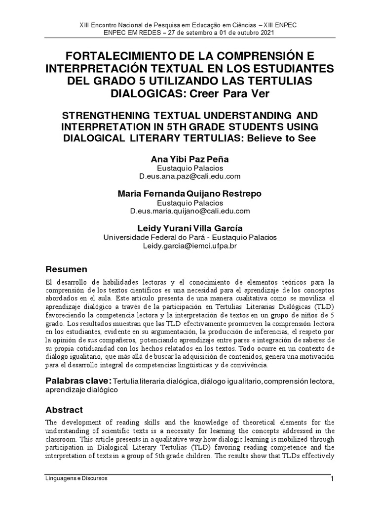 Trabalho Completo Ev155 MD1 Sa107 Id136 02082021153440 | PDF | Comprensión lectora | Aprendizaje