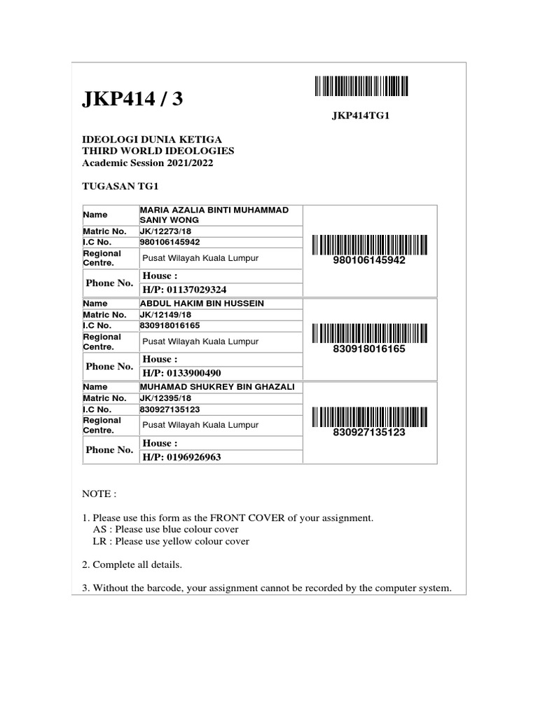 Tugasan JKP 317-414 Completed | PDF