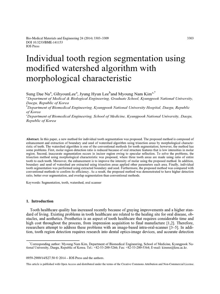 13.individual Tooth Region Segmentation Using Modified Watershed Algorithm With Morphological ...