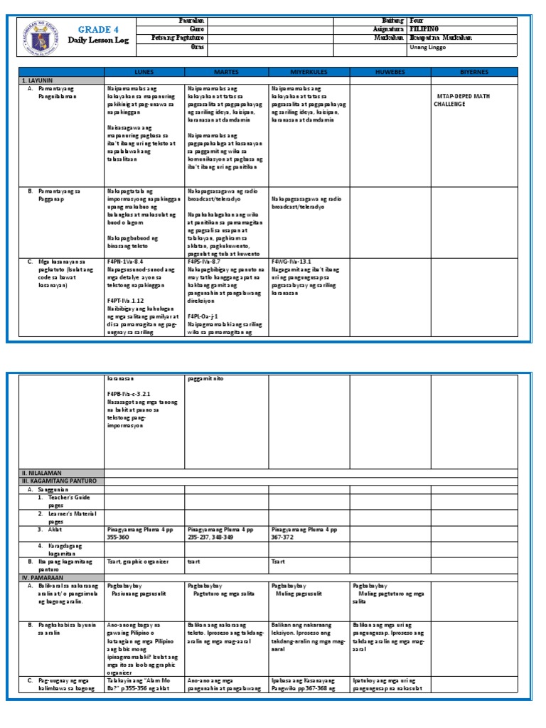 DLL Fil4 Q4 Week1 | PDF