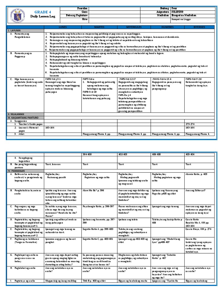 DLL Fil4 Q4 Week4 | PDF