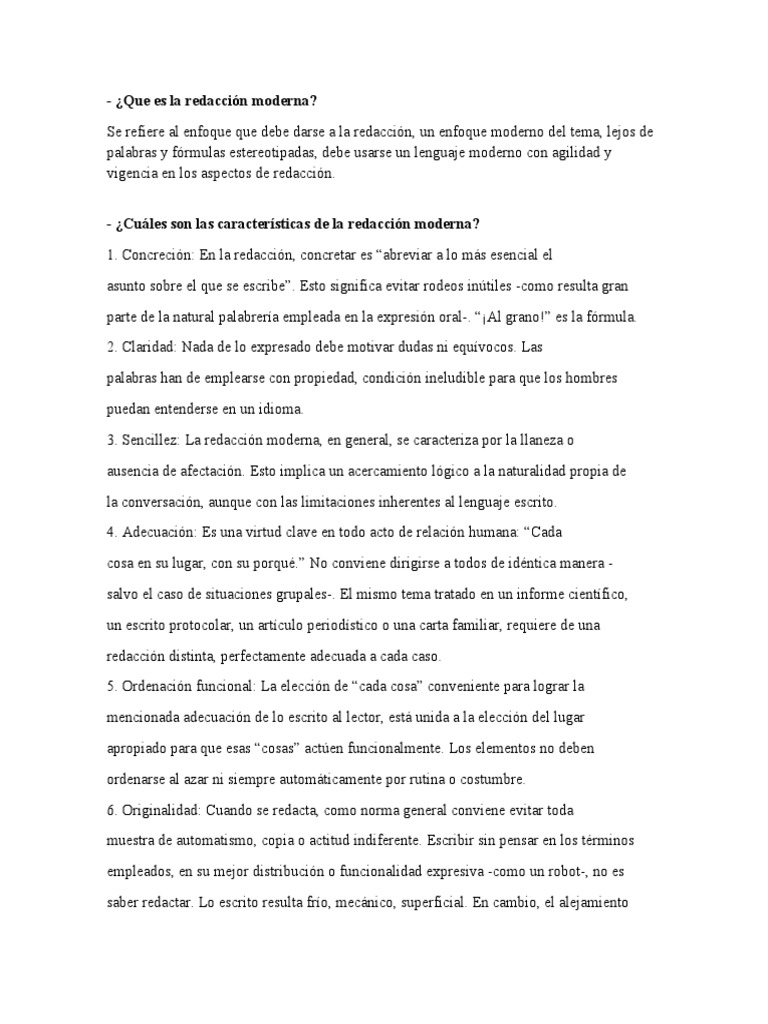 Que Es La Redacción Moderna | PDF | Cognición