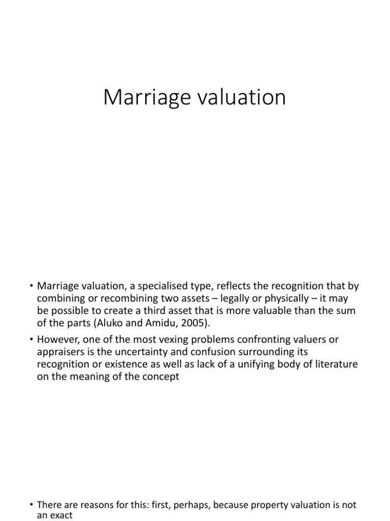 Marriage Valuation | PDF | Real Estate Appraisal | Property