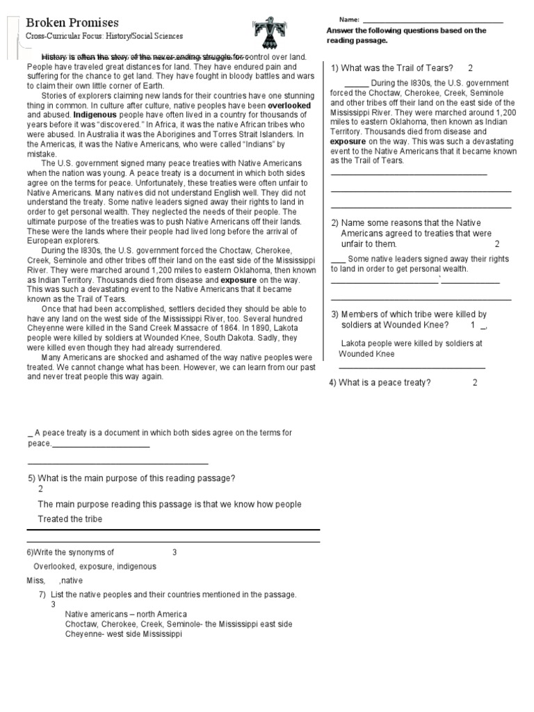 Native American Struggles for Land | PDF | Trail Of Tears | Native ...