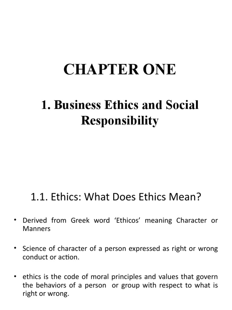 Business Ethics and Social Responsibility | PDF | Morality | Business ...