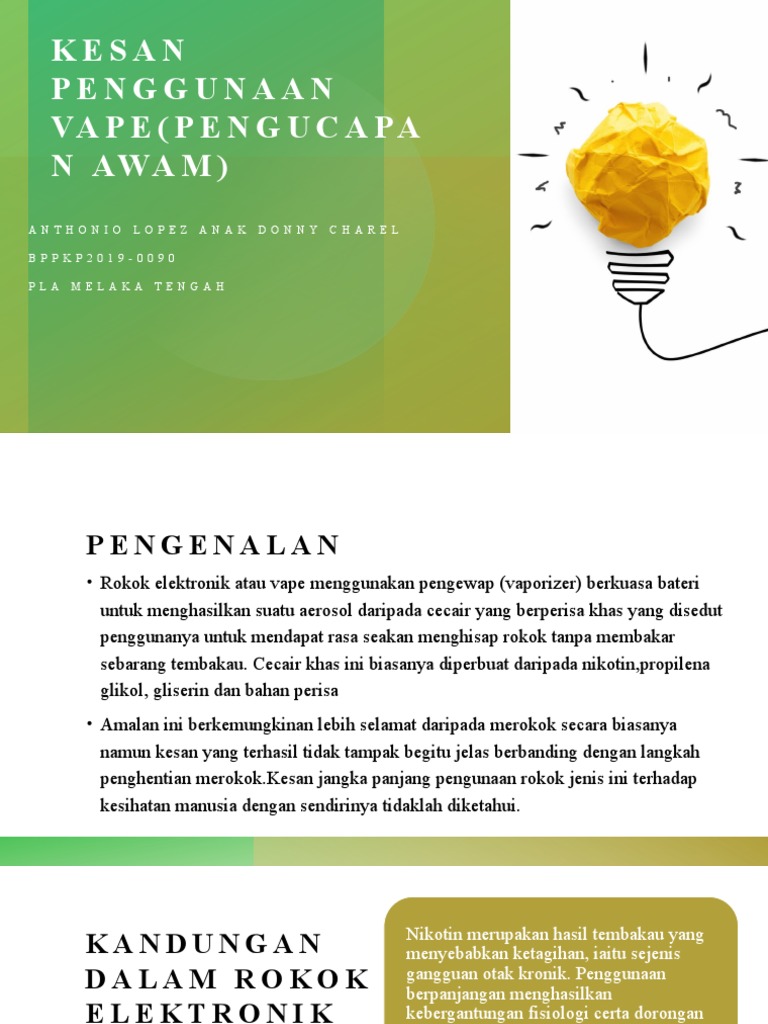 Kesan Penggunaan Vape | PDF