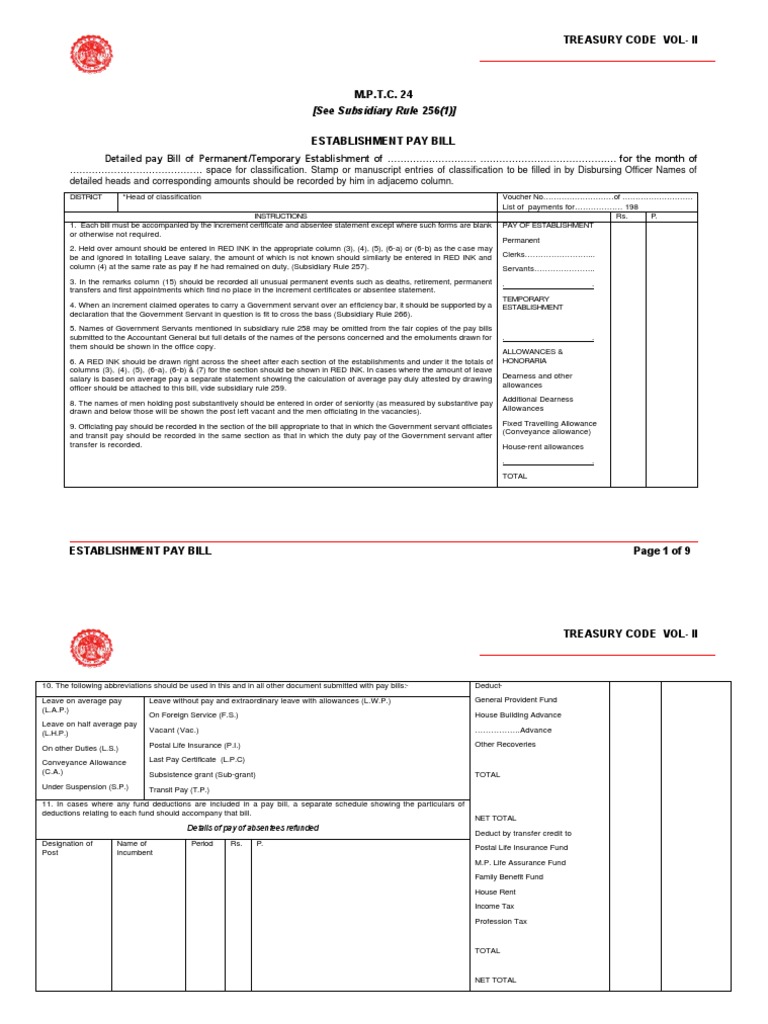 Treasury Code Vol-Ii: (See Subsidiary Rule 256 (1) ) | PDF | Income Tax ...