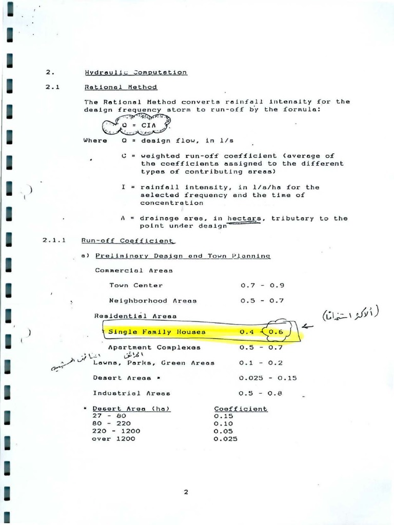 MPW Storm Drainage Calculations | PDF | Water And The Environment ...