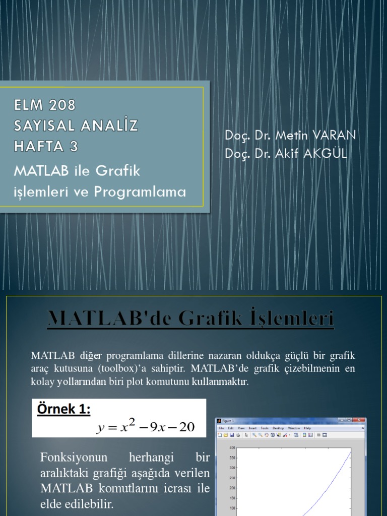MATLAB Ile Grafik Islemleri Ve Programlama - Hafta 3 | PDF