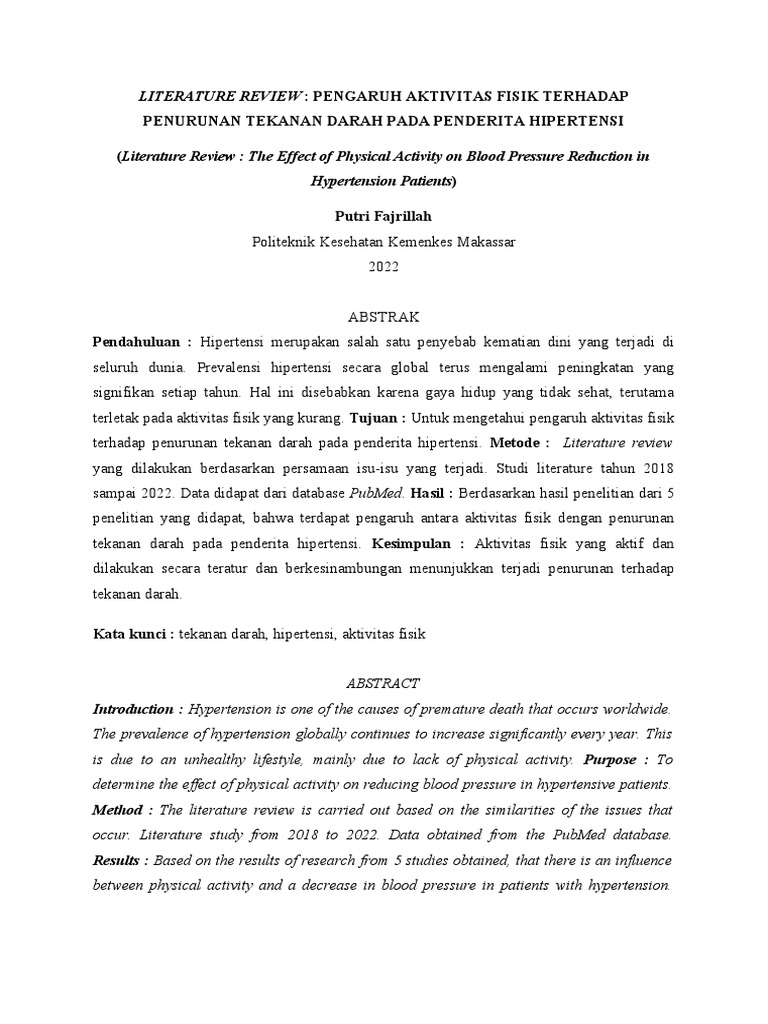 LITERATURE REVIEW - Putri Fajrillah - PO714251191047 Banget Fix | PDF