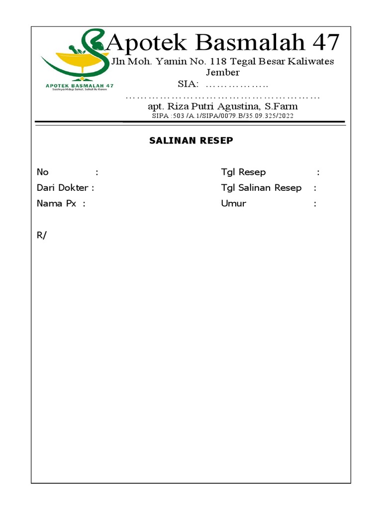 Salinan Resep | PDF