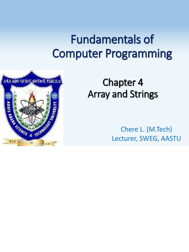 Chapter 4 Part I Array And Strings Pdf Array Data Structure Array Data Type