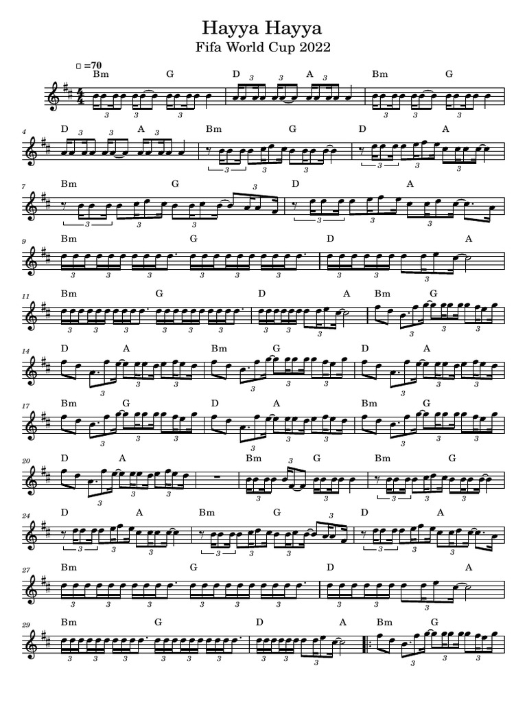 FIFA World Cup Qatar 2022 - Hayya Hayya (Better Together) - (Violin ...