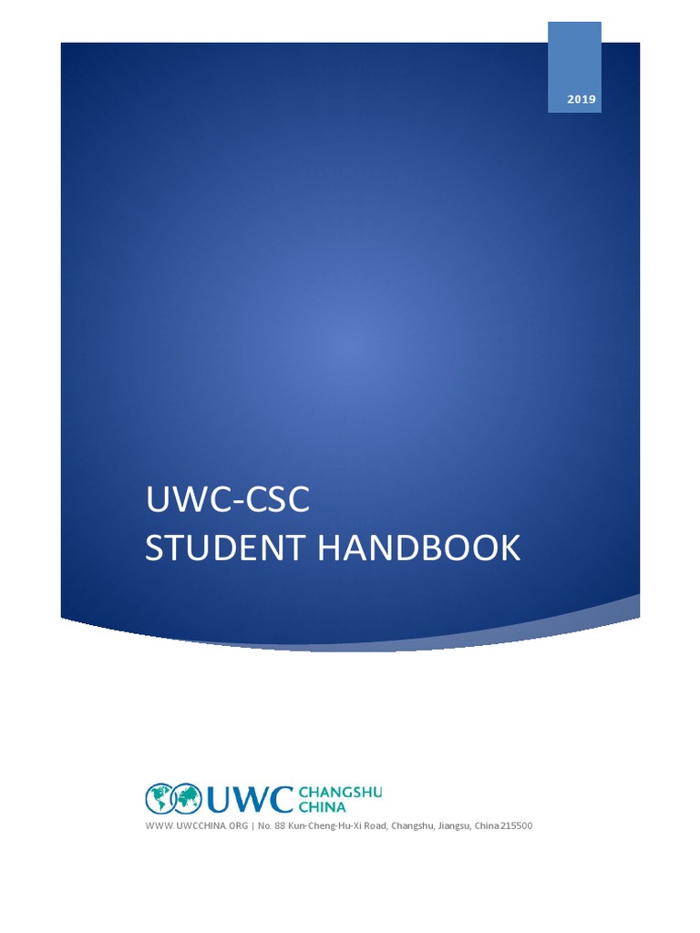 UWC Changshu Student Handbook 2019 | PDF | Sexual Harassment | Schools