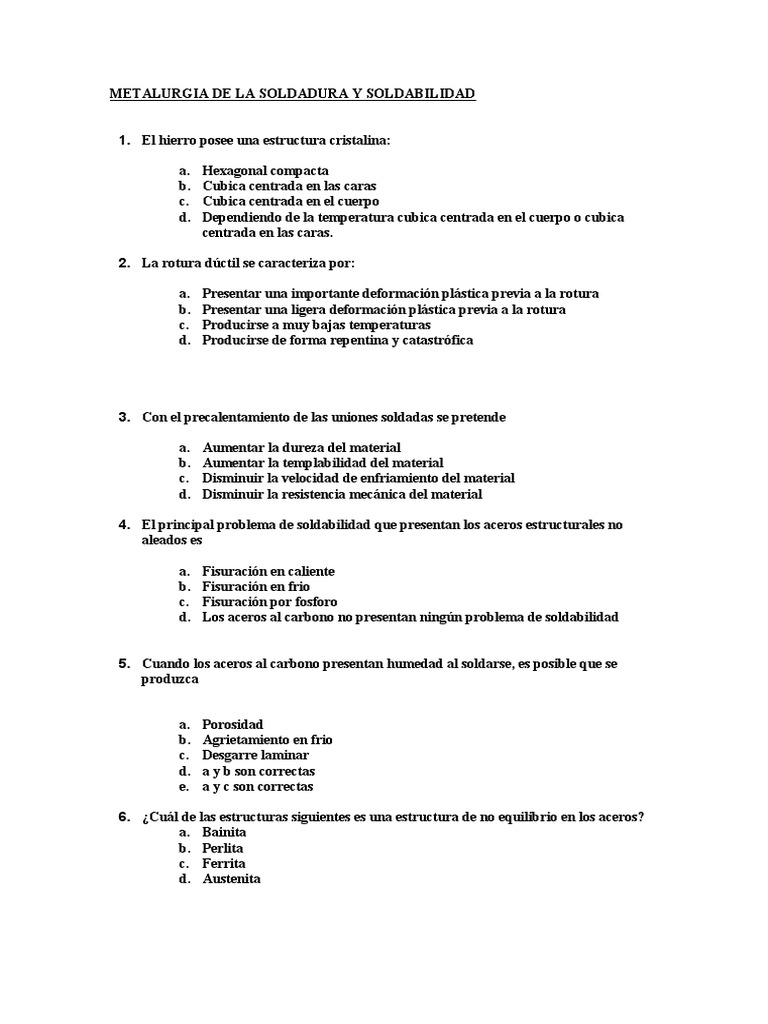 Metalurgia de La Soldadura y Soldabilidad | Descargar gratis PDF | Construcción | Soldadura