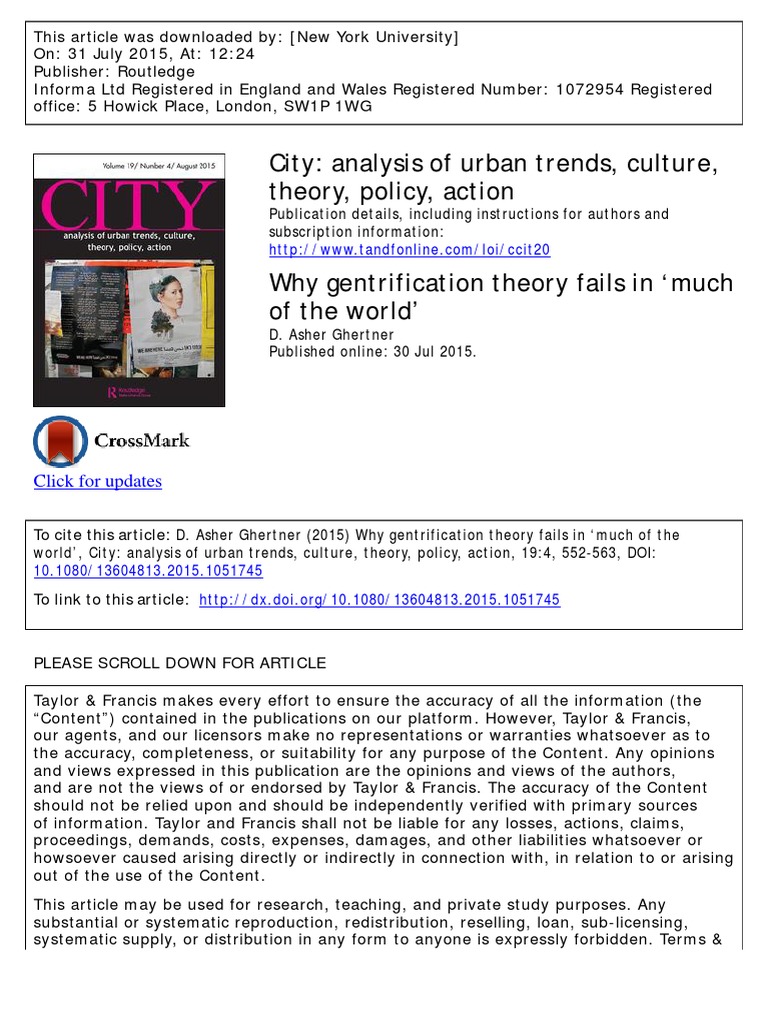 Why Gentrification Theory Fails in Much of The World' Asher Ghertner ...