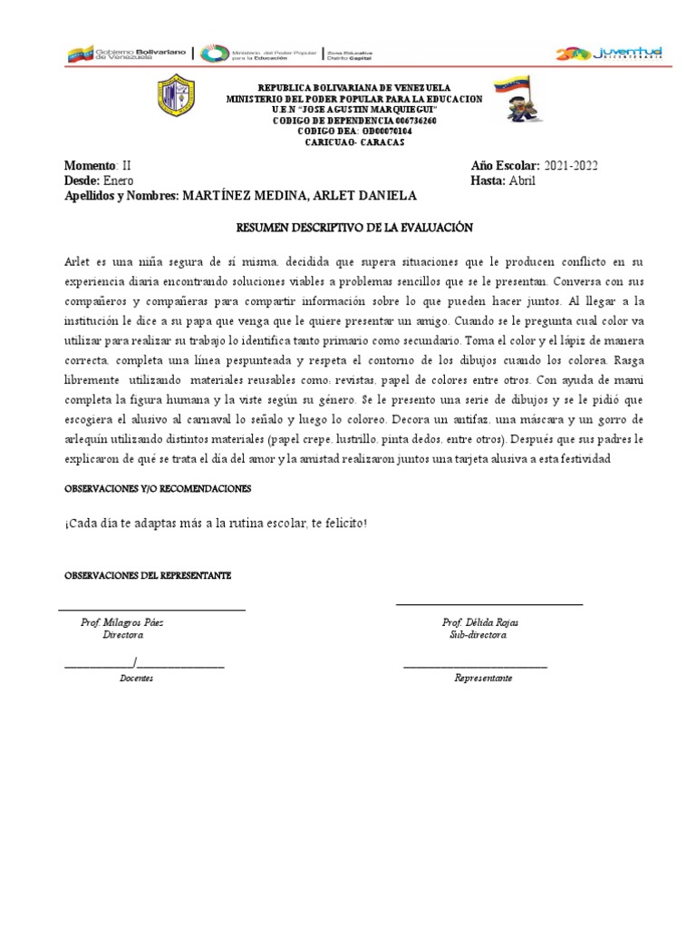 1 Boletas de Primer Grupo 2021-2022 2do Momento | PDF | Venezuela