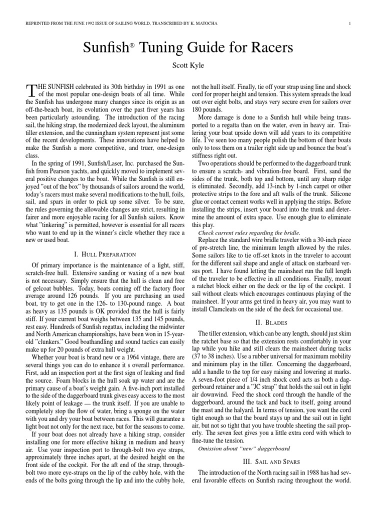 Tuning Guide | PDF | Sail | Water Transport