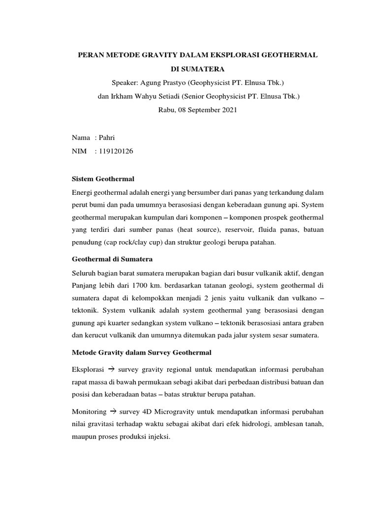 Eksplorasi Geothermal di Sumatera | PDF | Sains & Matematika