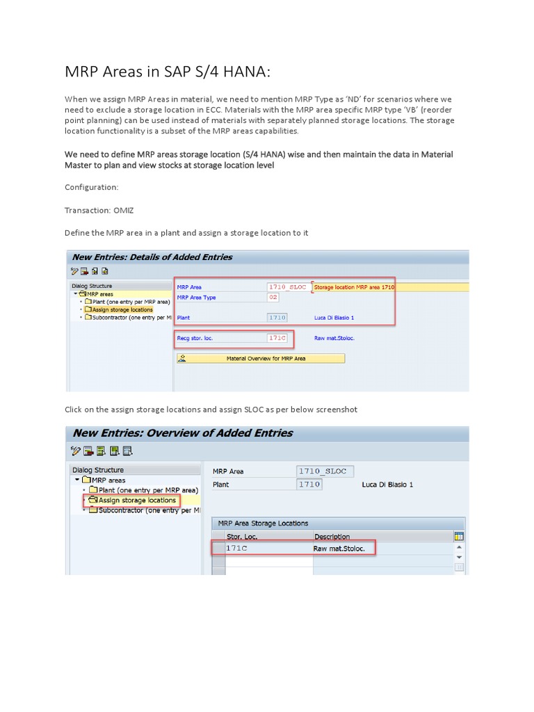 MRP Areas in SAP S/4 HANA | PDF