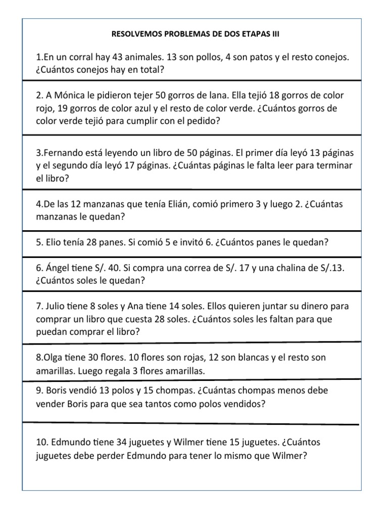 Resolviendo Problemas de Dos Etapas | PDF