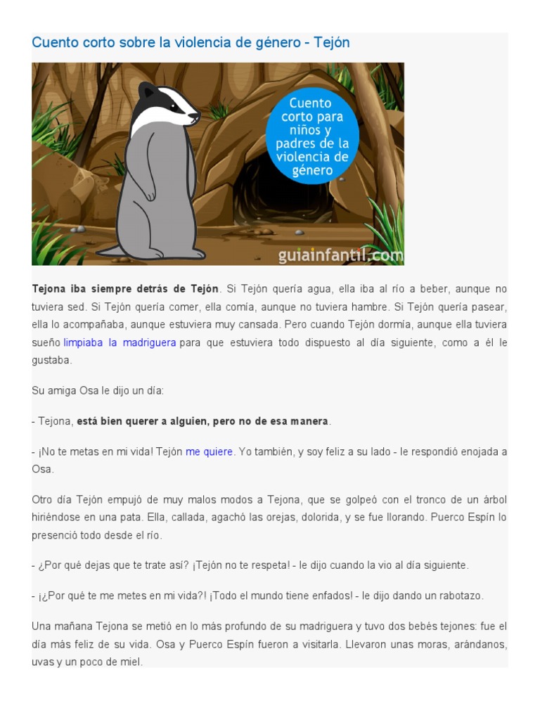 Cuento Corto Sobre La Violencia de Género | PDF