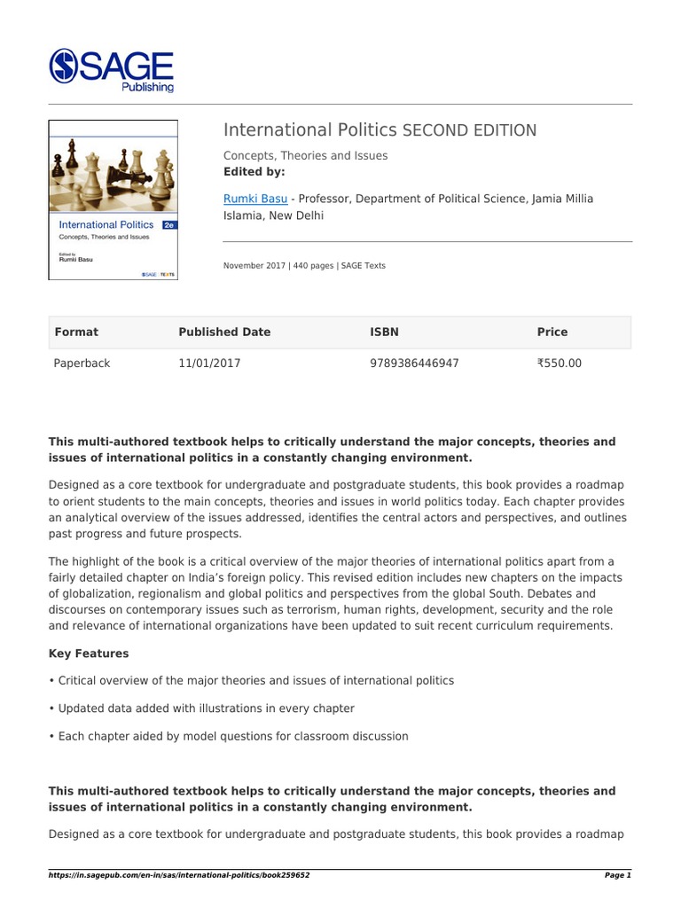 International Politics: Second Edition | PDF | Textbook | Political Science