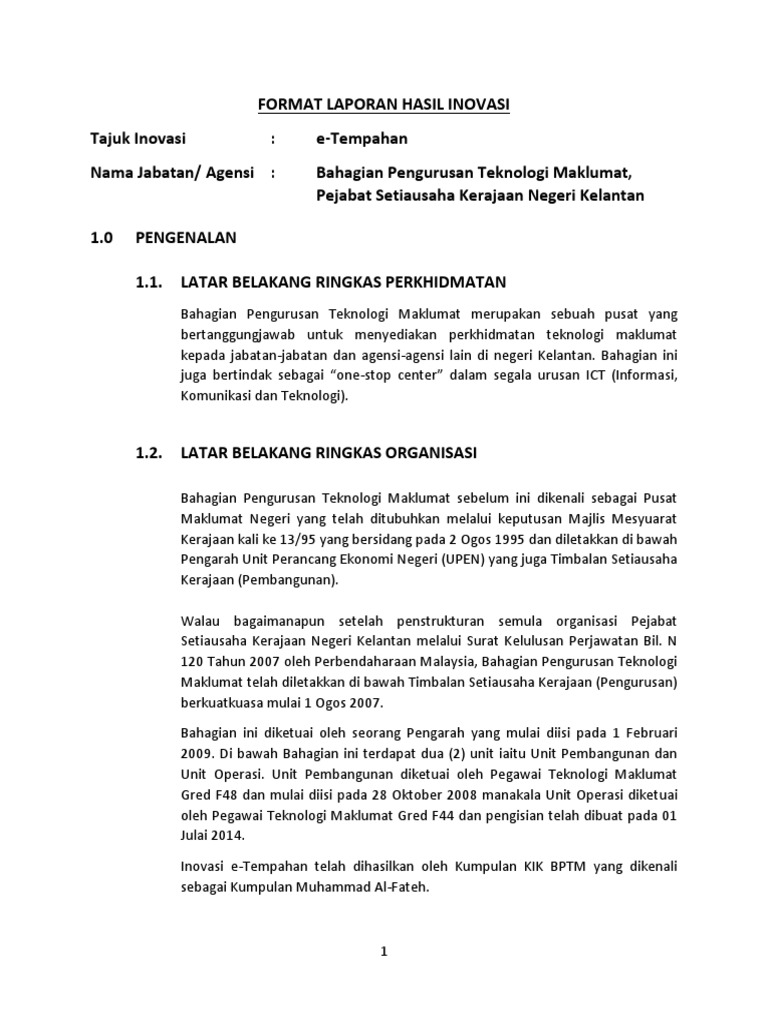 contoh format laporan2 | PDF
