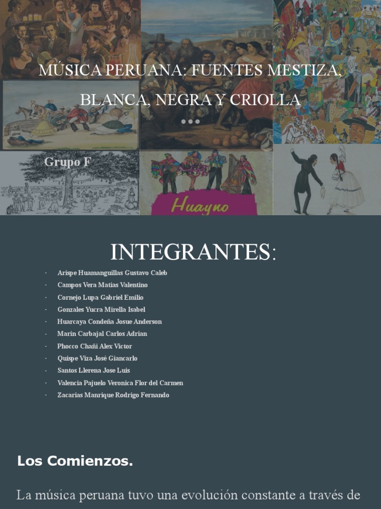Música Latinoamericana - Fuentes Mestiza, Blanca, Negra y Criolla | PDF ...