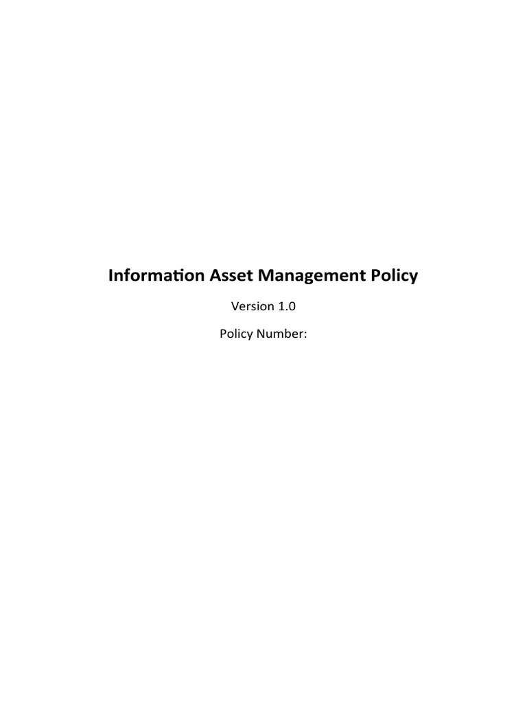 Task 3 - Information - Asset - Management - Policy - V.0 | PDF ...
