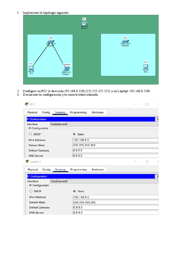 Practica Guia de Laboratorio #3 | PDF | Dirección IP | Enrutador (Computación)