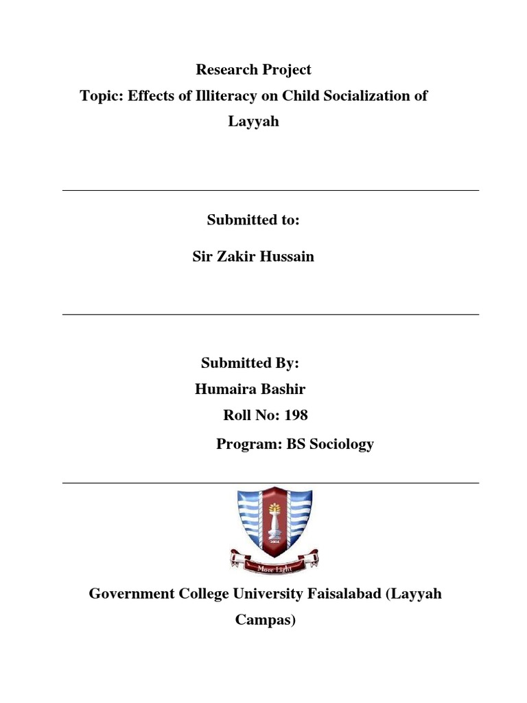 Illiteracy's Impact on Layyah Children | PDF | Socialization | Literacy