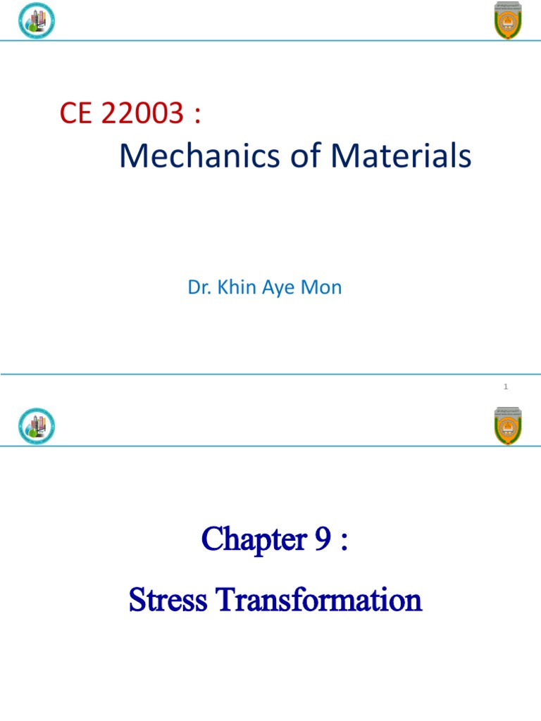 Stress Transformation Equations | PDF | Stress (Mechanics) | Applied And Interdisciplinary Physics