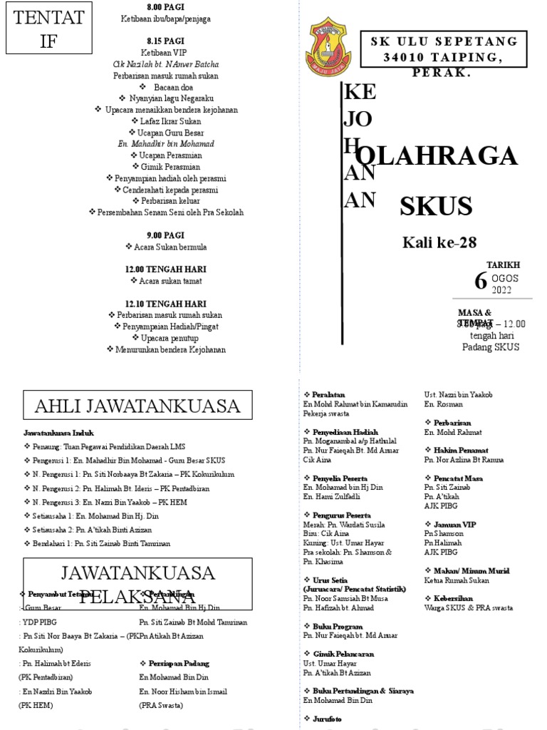 Buku Program Hari Sukan 2022 New Pdf