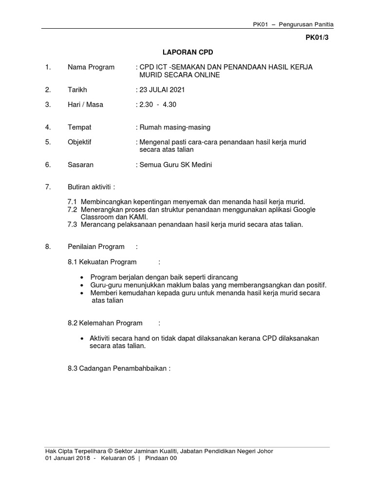 Laporan CPD ICT 2021 | PDF | Bisnis