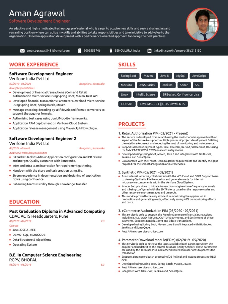 Aman's Resume | PDF | Databases | Spring Framework