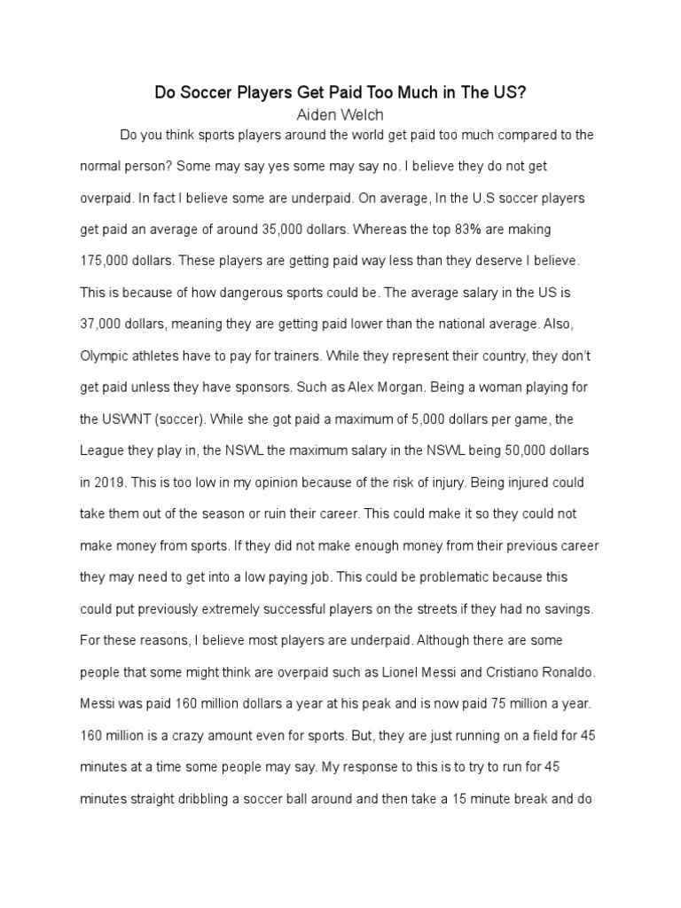 Do Soccer Players Get Paid Too Much | PDF | Sports & Recreation